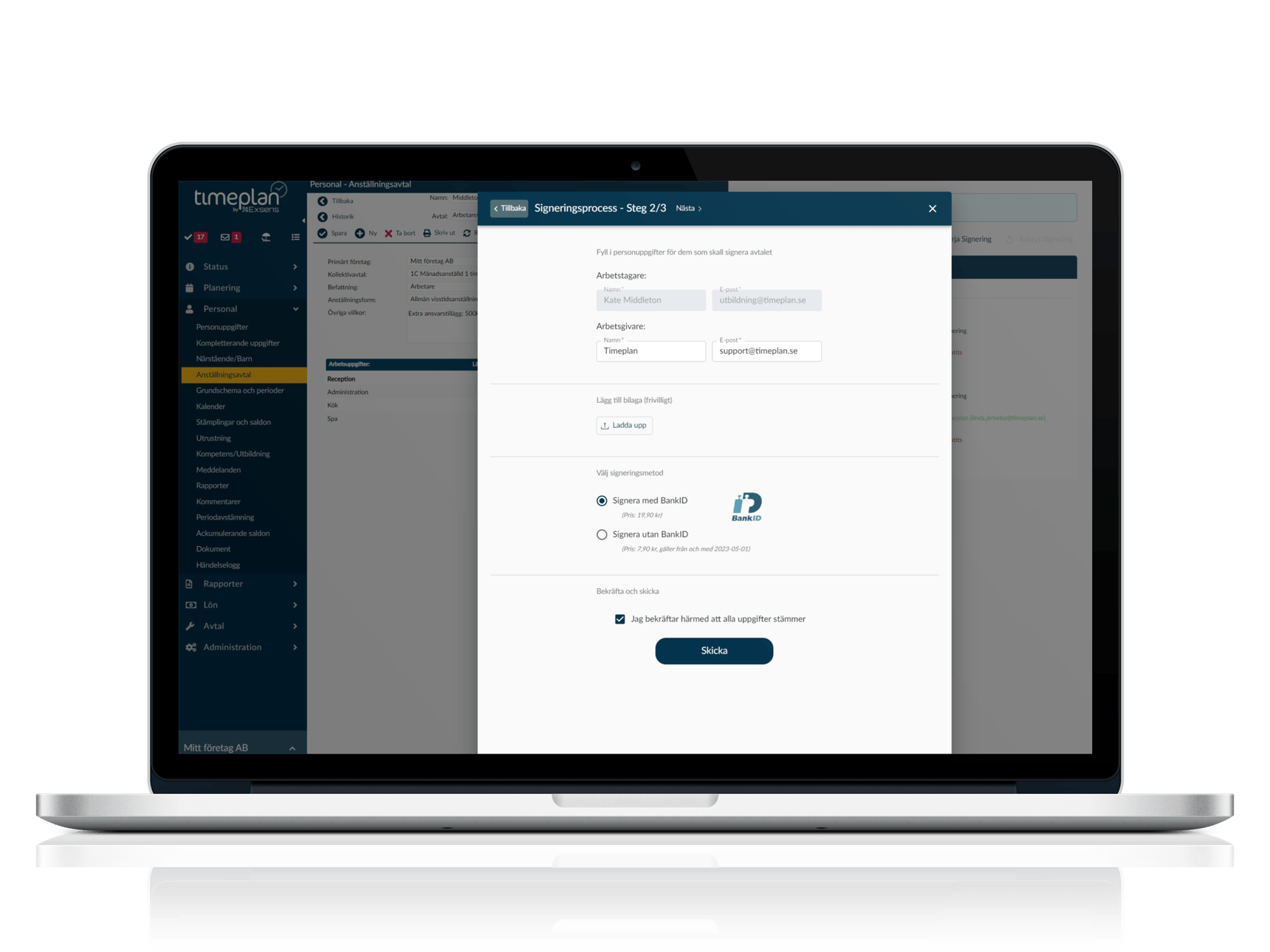 Digital signering i Timeplan