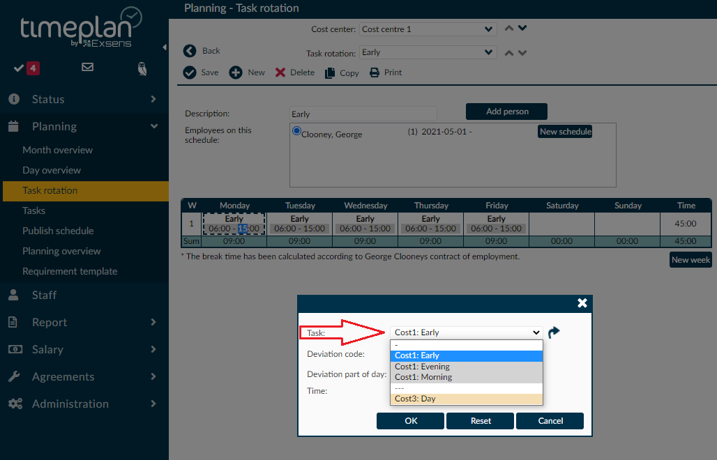 Create a base schedule/task rotation